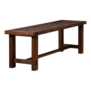 Rectangular Wooden Bench In Vintage Style Brown - Transitional - Accent ...