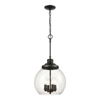 4 Light Pendant, Transitional Style, 25"Hx13"W, Matte - Transitional ...