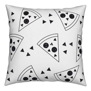 Pizza Food Pepperoni Triangle Geometric Throw Pillow - Contemporary ...