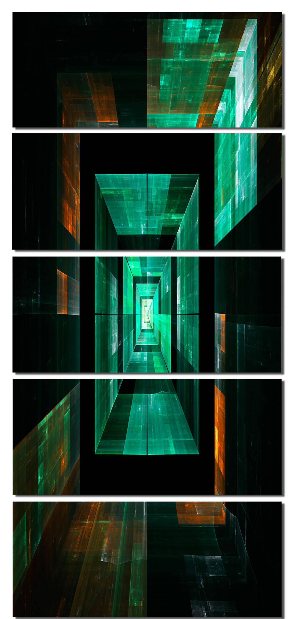 Designart - Deep Green Infinite Cube - Contemporary Canvas Art Print ...