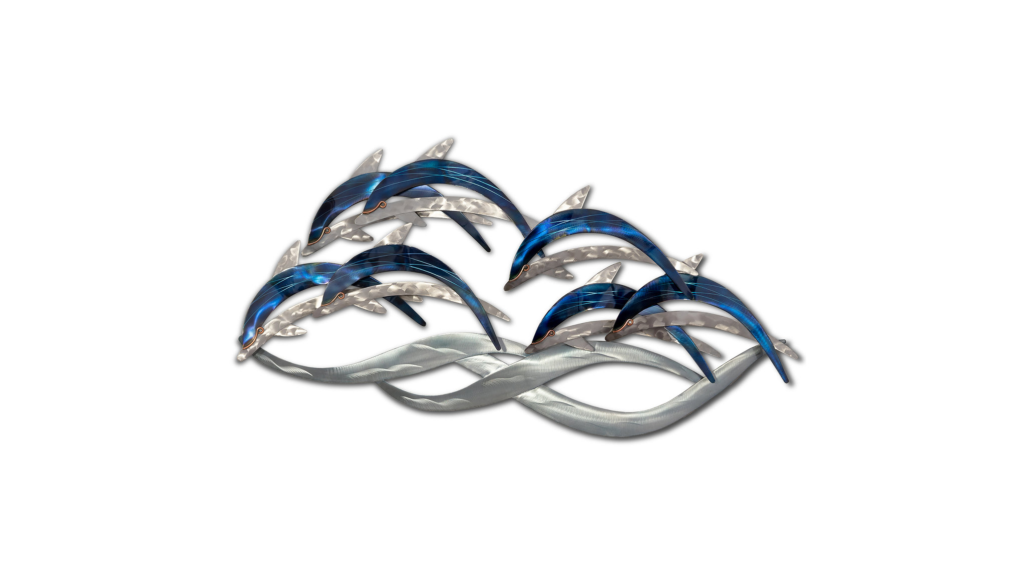 Coastal Home Decor 'Dolphin Waves' - Tropical Dolphin Art on Stainless ...