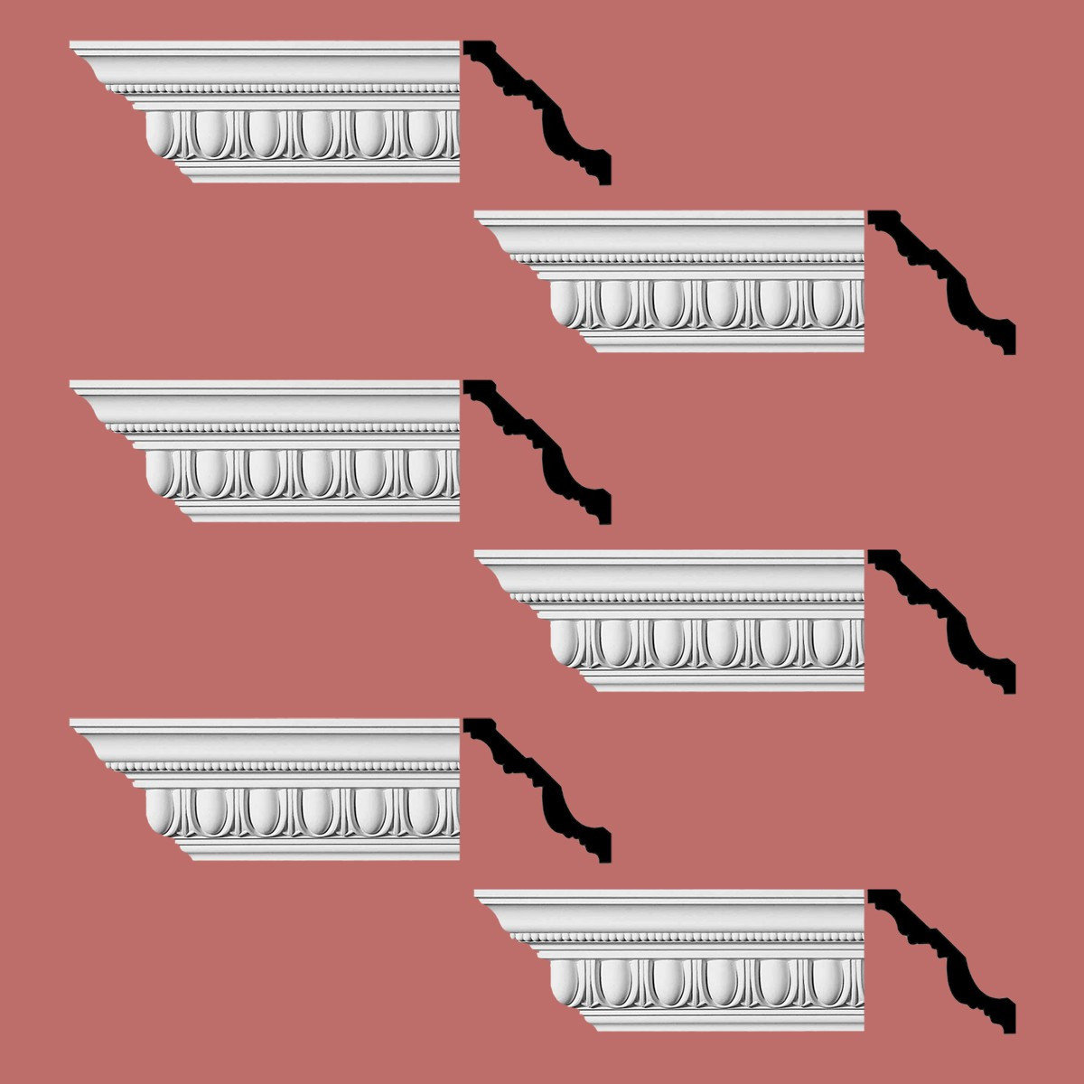 Ornate Cornice White Urethane Design 6 Pieces Totaling 576" Length ...