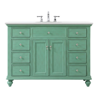 Elegant 48" Single Bathroom Vanity in Vintage Mint - Eclectic ...