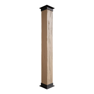 River Wood Endurathane Faux Wood Square Column Wrap, 10"W x 4'H ...