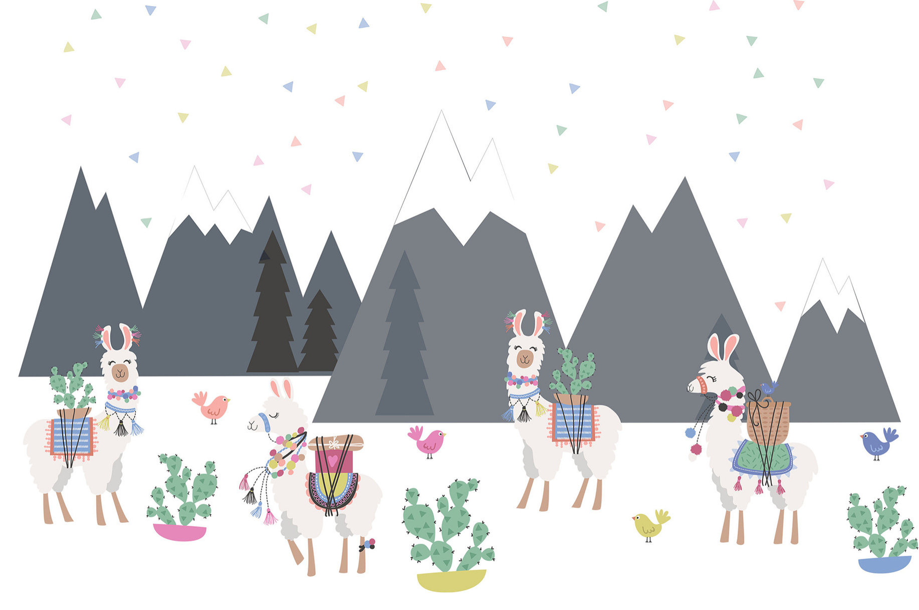 Laid Back Llamas - Contemporary - Kids Wall Decor - by Brewster Home ...