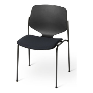 Mater Nova Sea Recycled Plastic Stacking Chair Black - Midcentury ...