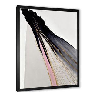 Minimalism Pink And Gold Cubic Fusion VI Framed Print, 24x32 ...