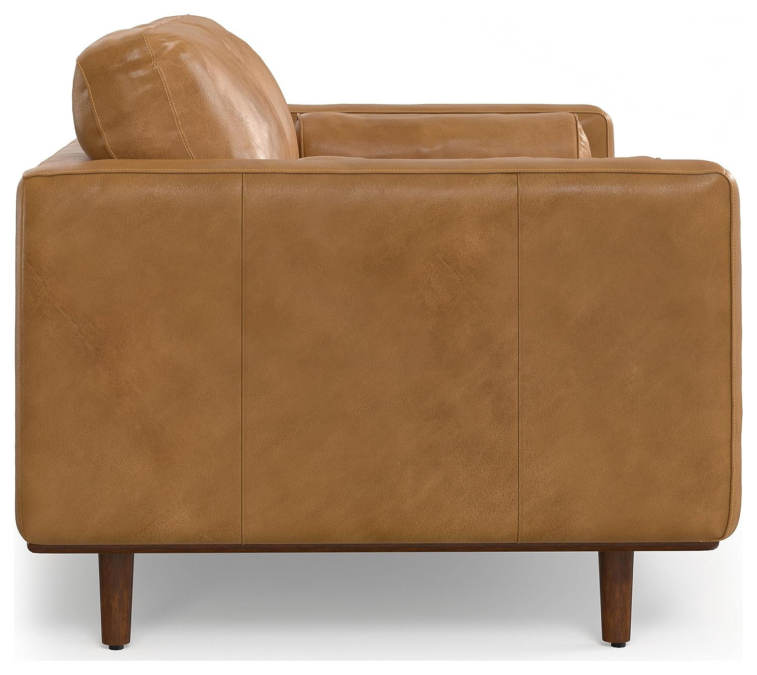 Modern Sofa, Hardwood Legs With Comfortable Leather Seat & Square Arms ...