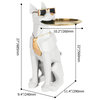 White Resin Dog Sculpture Cute End Side Table With Metal Storage Tray ...
