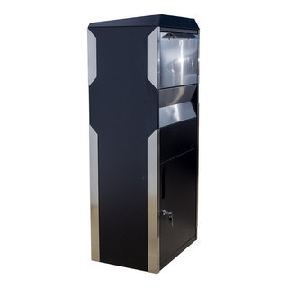 Locking Parcel Drop Box, Black With Stainless Steel - Transitional ...