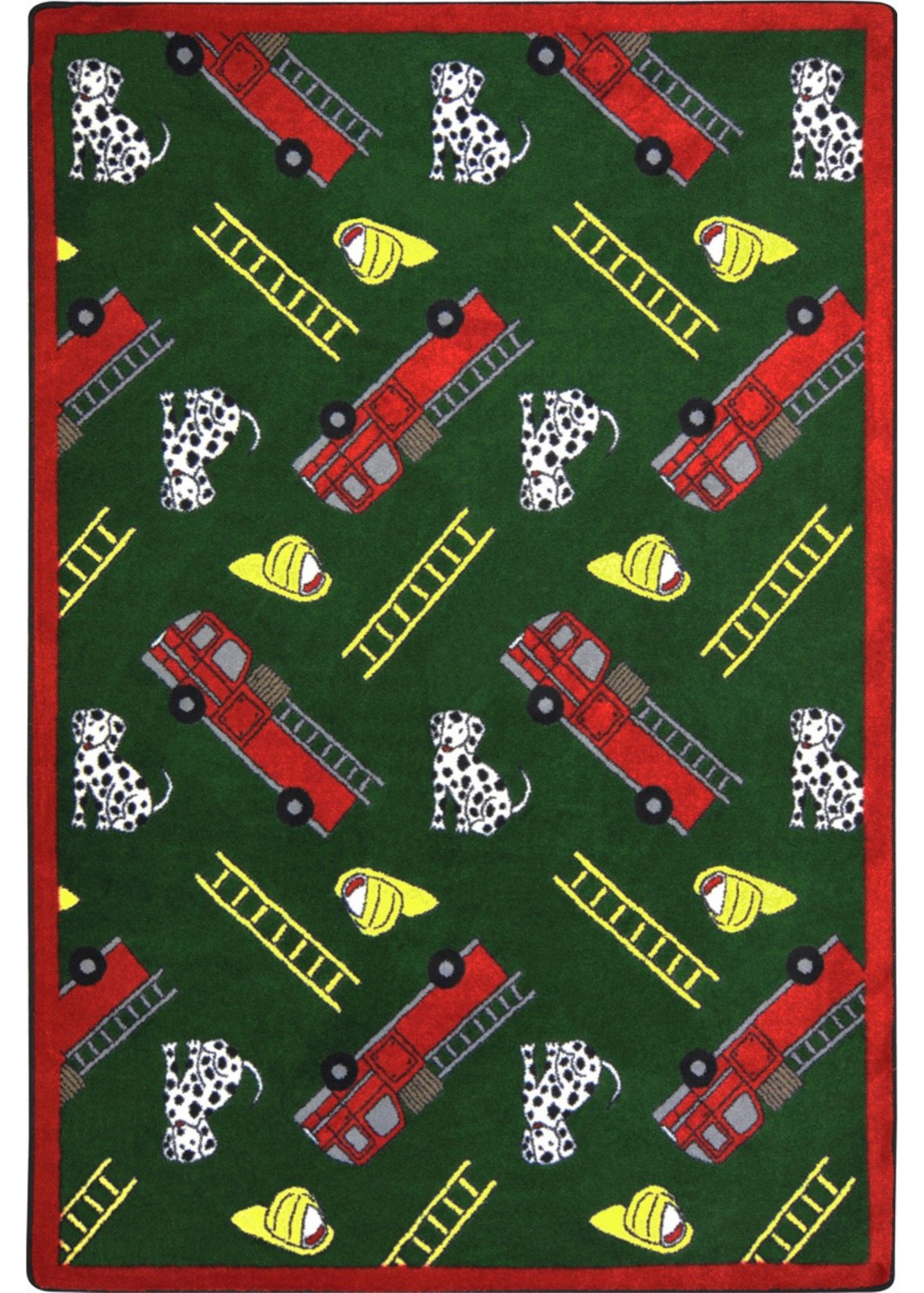 Hook and Ladder 5'4" x 7'8" area rug in color Green - Contemporary ...