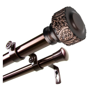 Lucinda 1" Double Curtain Rod, 120-170" - Traditional - Curtain Rods ...