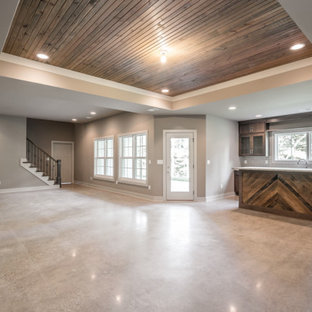 75 Beautiful Wood Ceiling Basement Pictures & Ideas - December, 2020 ...