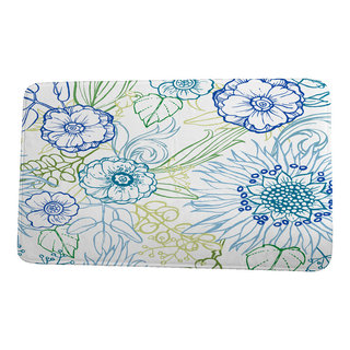 Cuban Flare Zentanle 4 Color Floral Print Bath Mat, 17"x24 ...