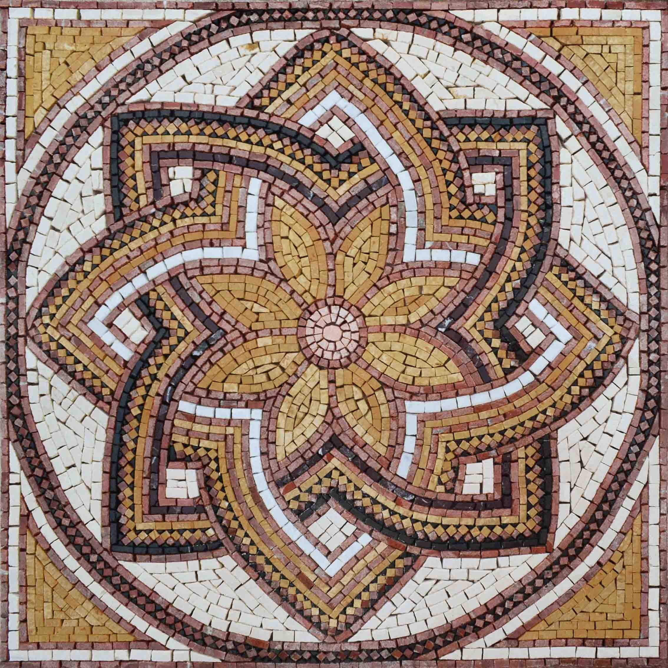 Floral Mosaic Pattern, Octavius, 31" x 31" - Traditional - Tile Murals ...