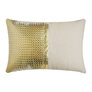 Gold Faux Leather Lumbar Pillow Cover Patch Work, Solid - Lux Gold, 12 ...
