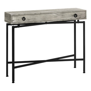 43" Gray and Black Cross Leg Console Table - Industrial - Console ...