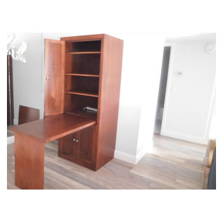 Versatile Space-Saving Hideaway Desk in Cabinet & Drawers - Home Office ...