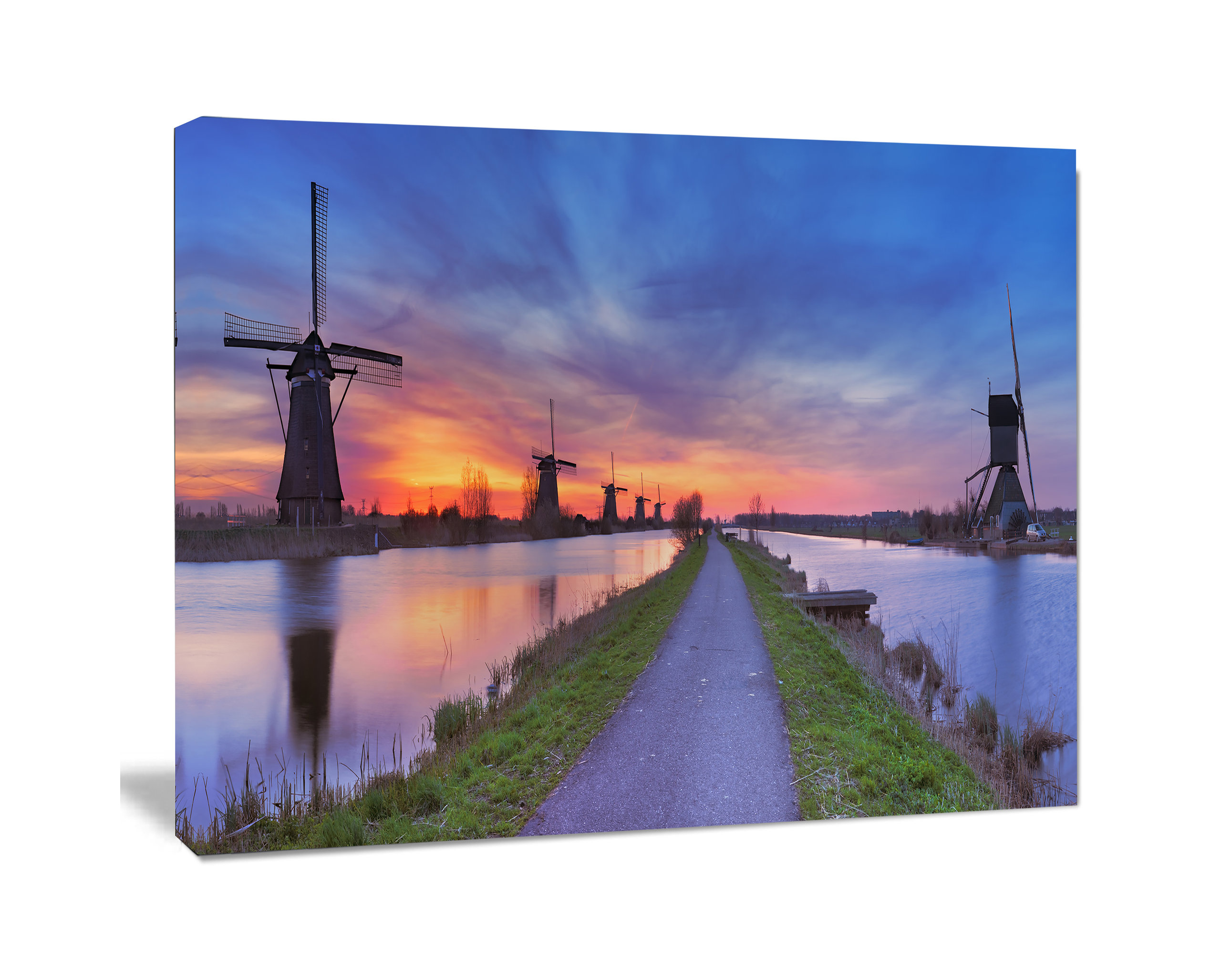 Windmills Morning Panorama, Abstract Canvas Art Print, 20"x12"x1 ...