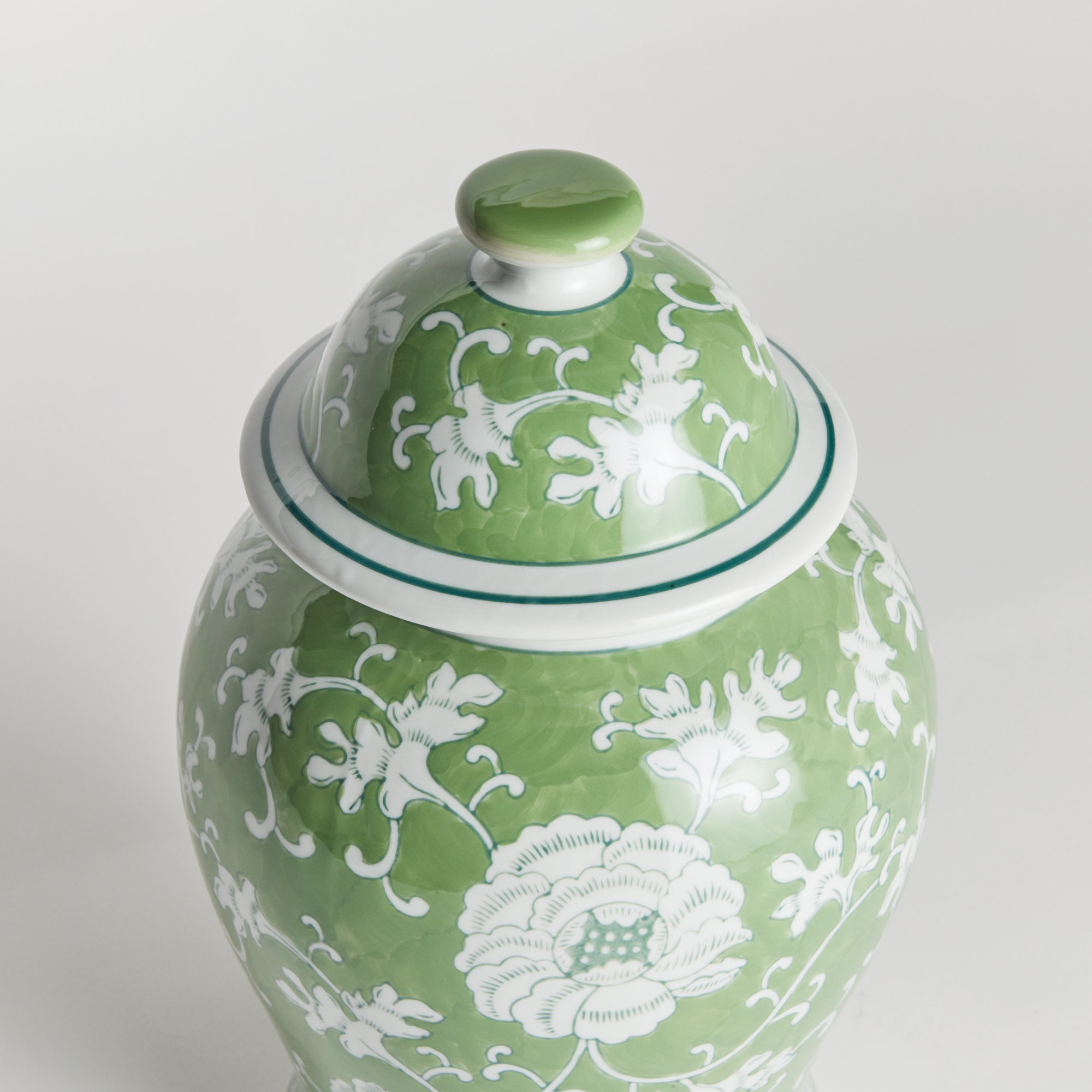 Imperial Lotus Lidded Ginger Jar - Asian - Decorative Jars And Urns ...