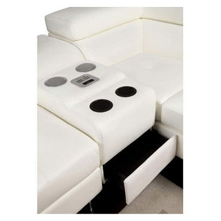 Kemi White Chrome Legs Speaker Console - Contemporary - Side Tables And ...