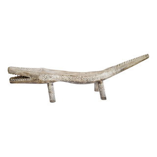 Crocodile Log Bench - Southwestern - Outdoor Benches - by Design Mix ...