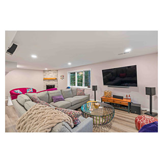 Incredibly Colorful Falls Church Home Remodel - Contemporary - Basement ...