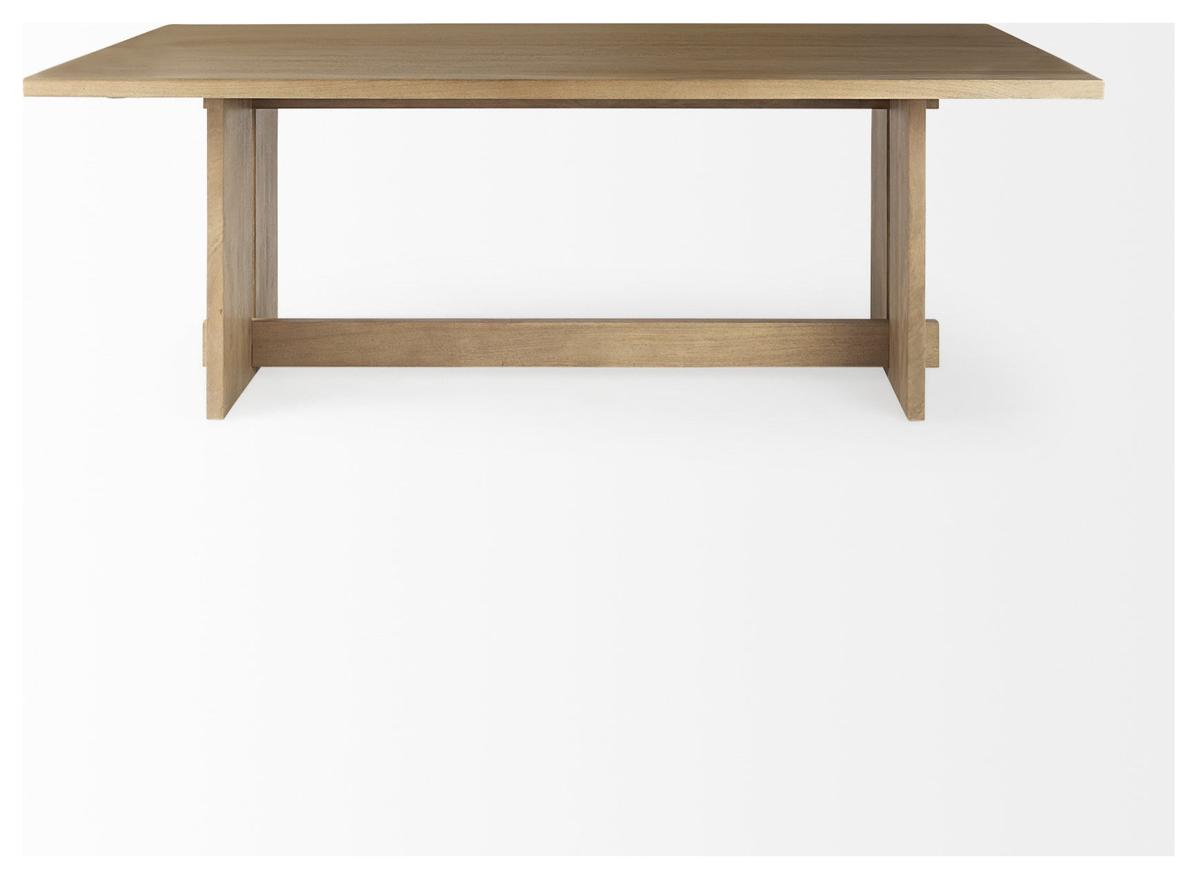 Light Natural Modern Rustic Wooden Dining Table - Transitional - Dining ...