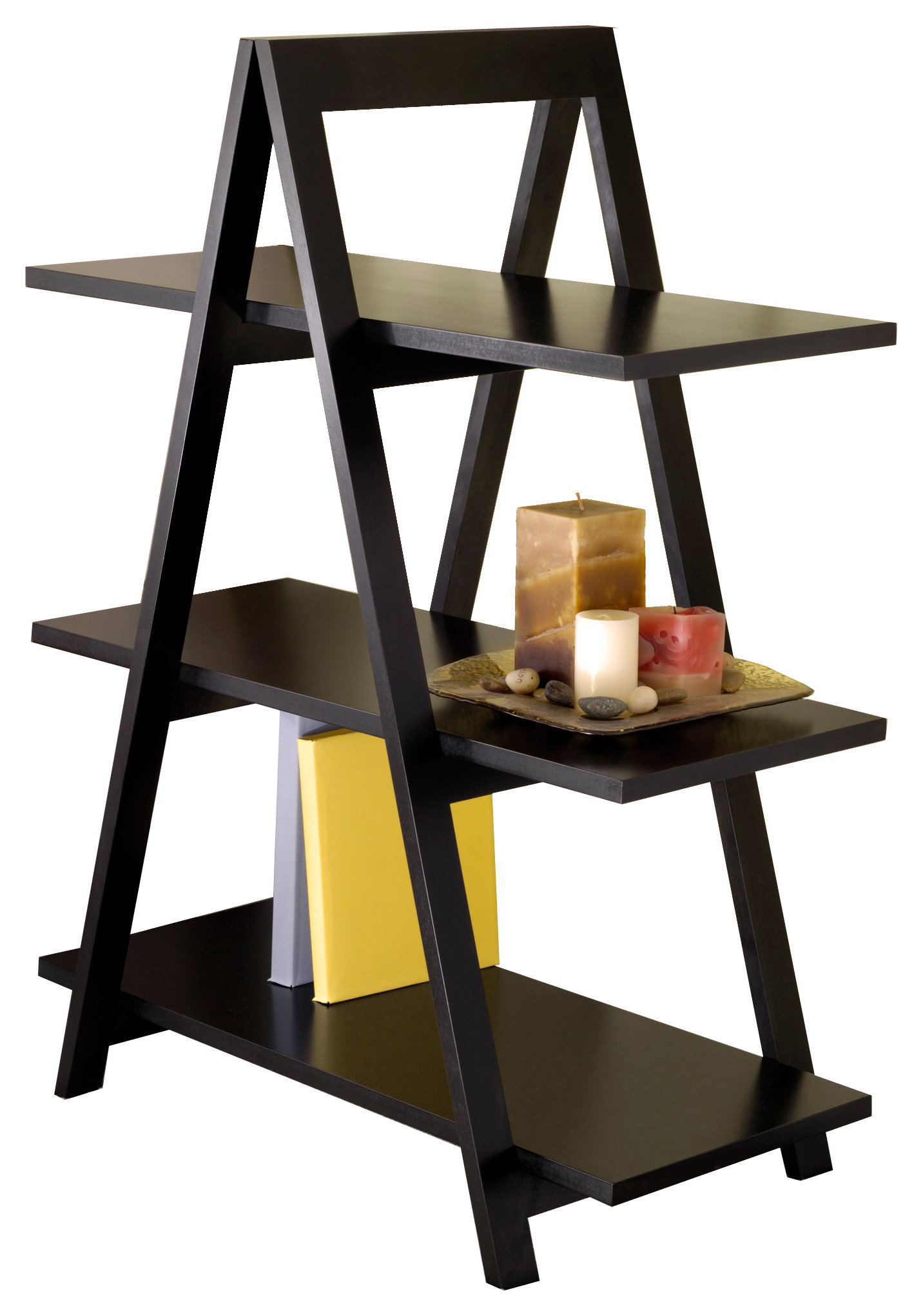 Aaron 3-Tier A-Frame Shelf, Black - Transitional - Display And Wall Shelves - by clickhere2shop ...