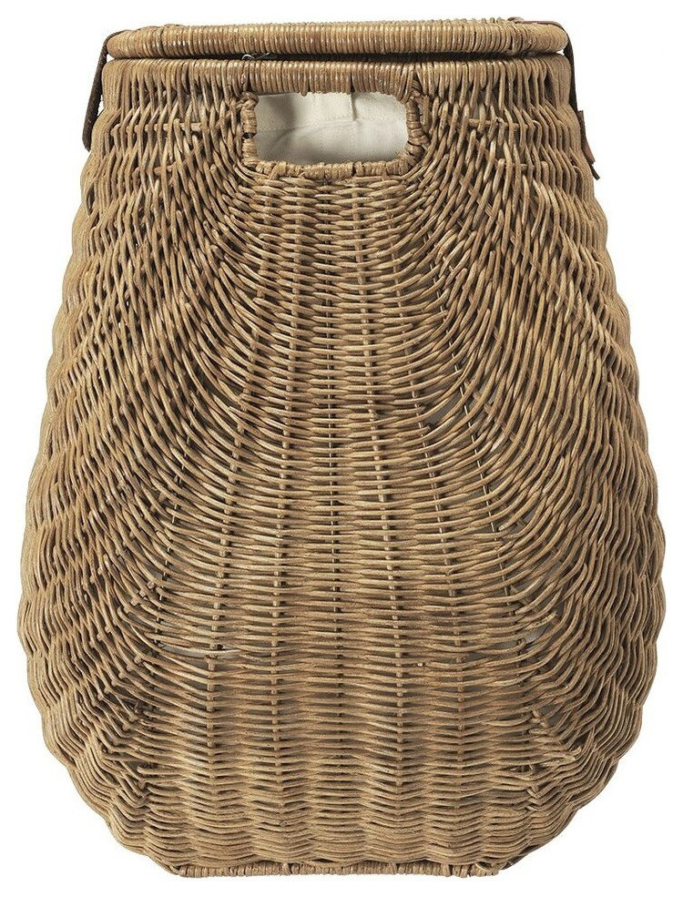 Wicker Hamper With Liner, 2 Load Capacity - Tropical - Hampers - by ...