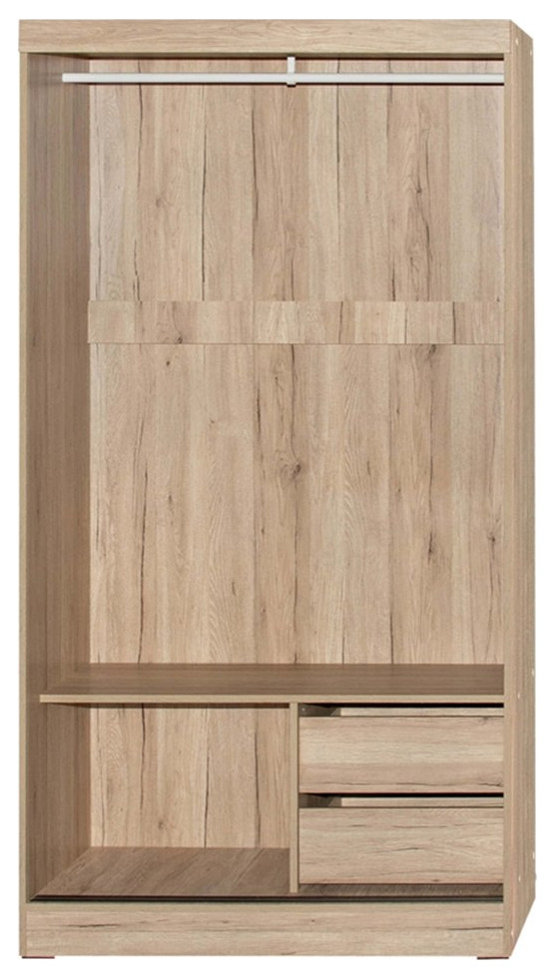 Pemberly Row Modern Multi-Color Wood Double Sliding Door Wardrobe ...
