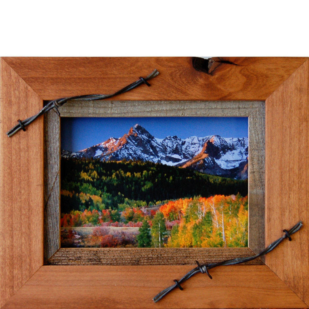 Western Frames, Wood Frame With Barbed Wire, Sagebrush Series, 5"x5 ...