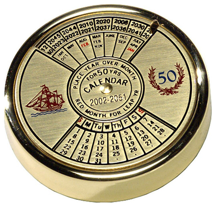 Authentic Models 50-Year Calendar, Polished - Beach Style - Decorative ...