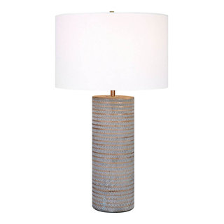 Uttermost Monolith 1 Light 29" Tall Gray Ceramic Table Lamp ...
