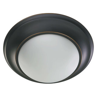 Quorum 14" Satin Opal Flush Mount, Studio White - Transitional - Flush ...