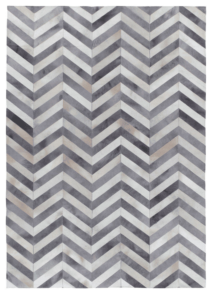 Natural Hide Cowhide Gray/Ivory Area Rug, 11'6"x14'6" - Contemporary ...