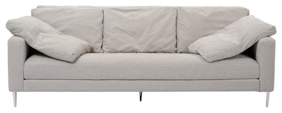 Vari Light Grey Textured Velvet Lounge Sofa - Midcentury - Sofas - by ...