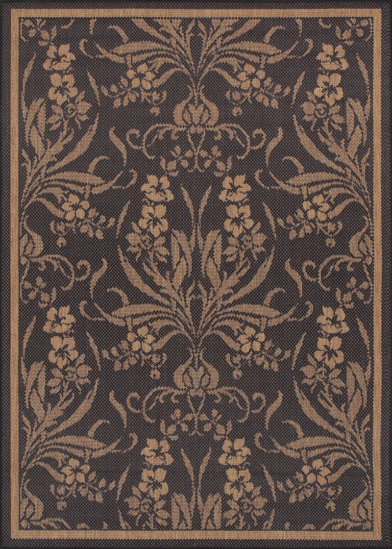 Couristan Recife 1516 Black And Cocoa Rug, 2'x3', 2'3"x7'10 ...