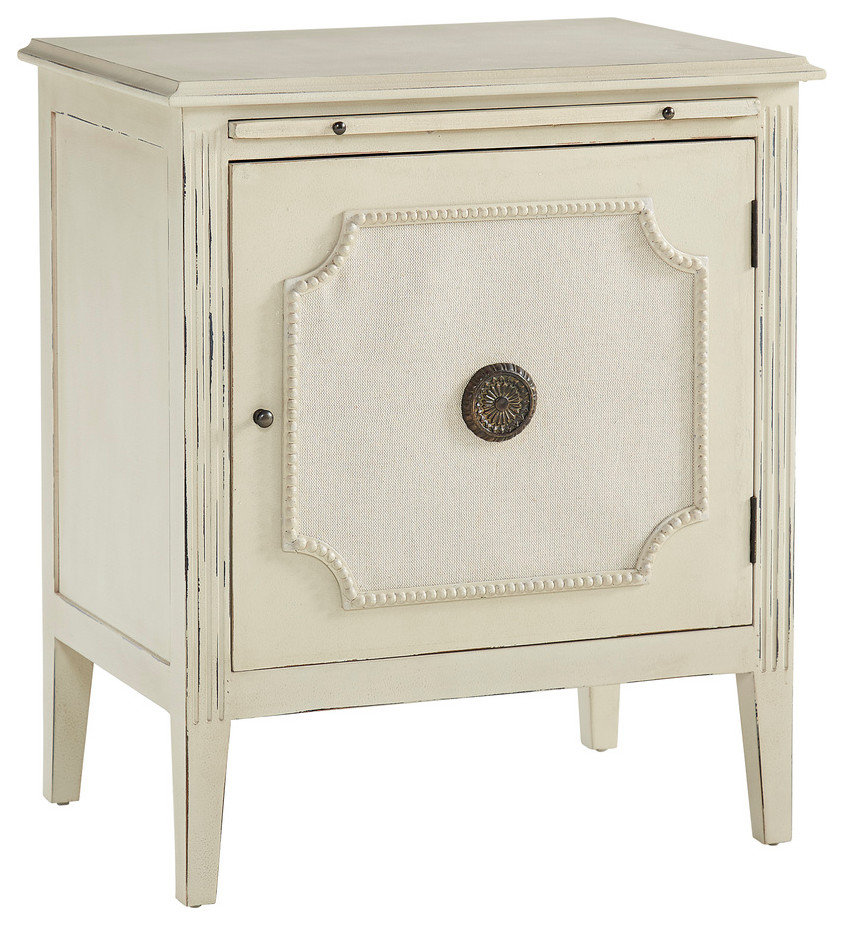 Linen & Beaded Front End Table - Farmhouse - Side Tables And End Tables ...