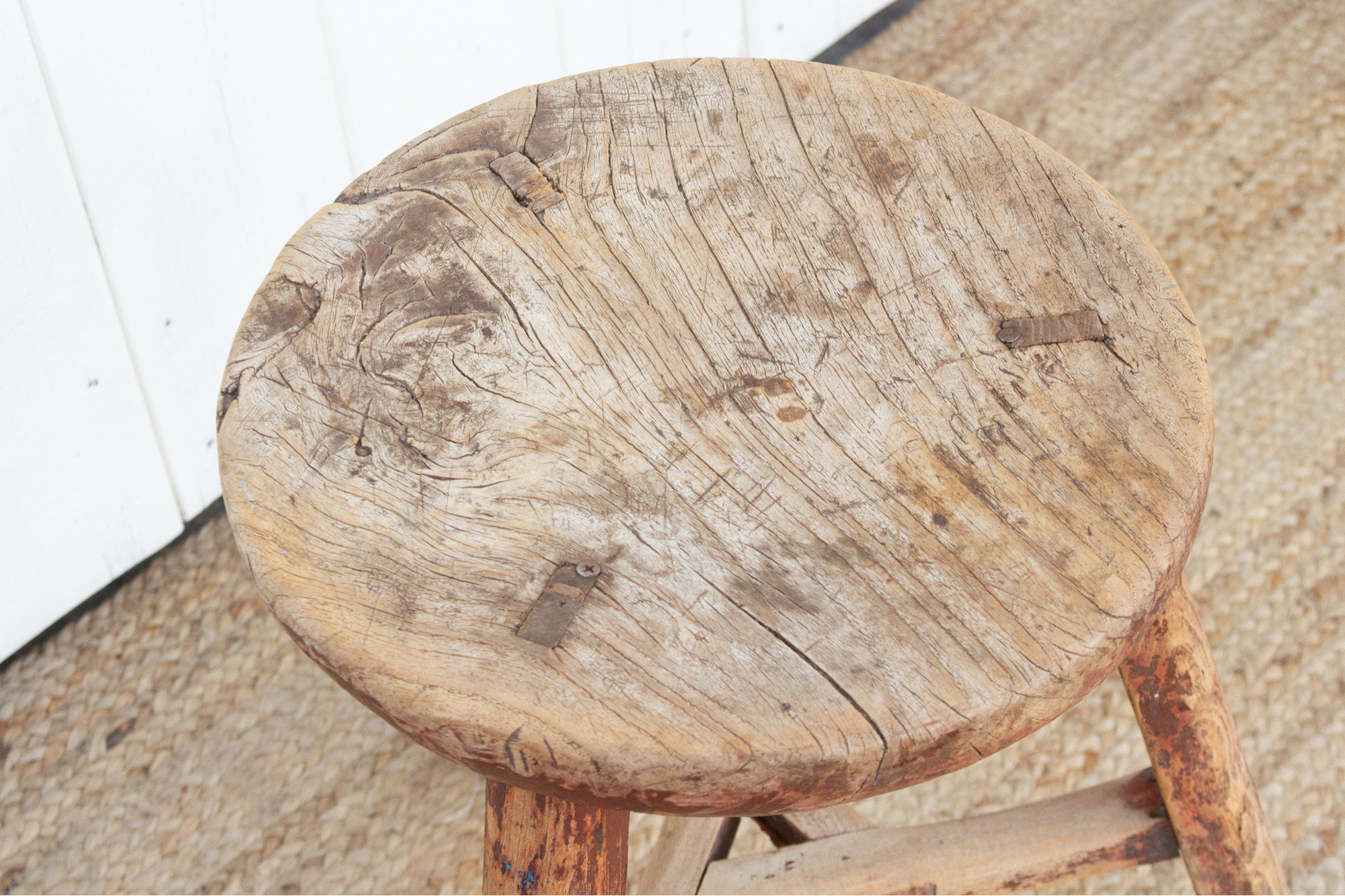 Antique Rustic Chinese Round Stool - Asian - Accent And Garden Stools ...