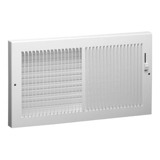 AmeriFlow® 367W12X6 Steel Baseboard Register, 1/3" Fins, White, 12" x 6 ...