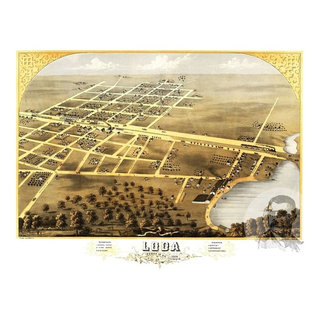 Old Map of Loda Illinois 1869, Vintage Map Art Print, 24"x36 ...