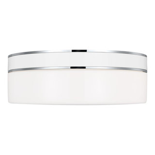 Monroe Large Flush Mount, Polished Nickel - Transitional - Flush-mount ...