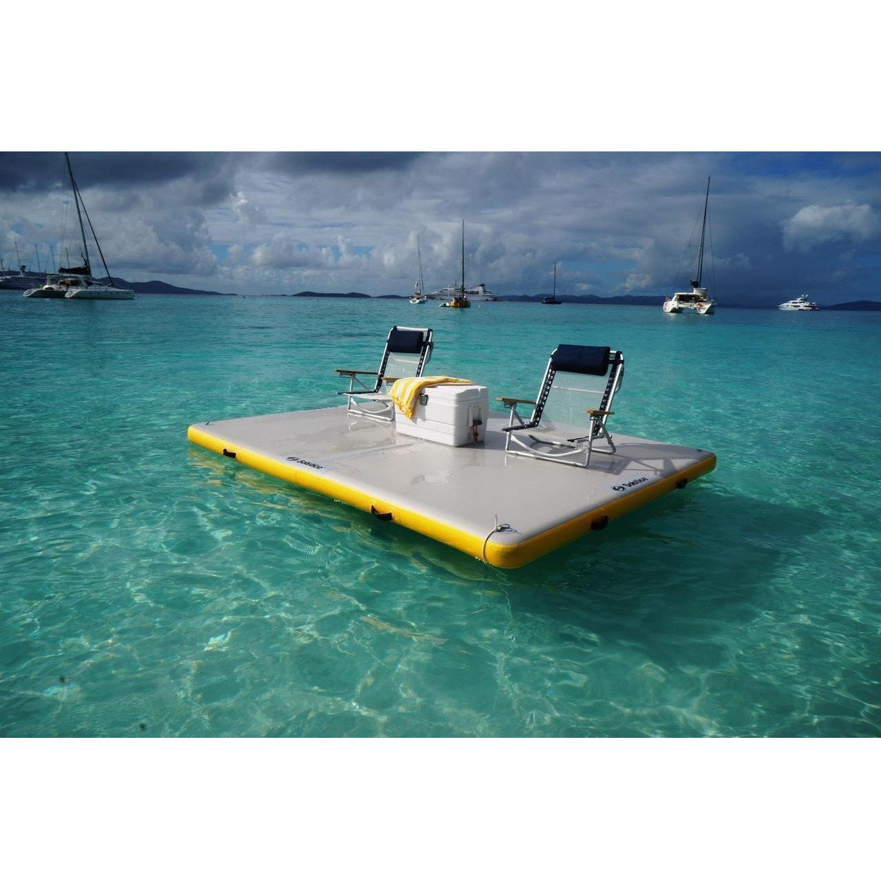 6-Ft Yellow and White Inflatable Dock Solstice Drop Stitch With Handles ...