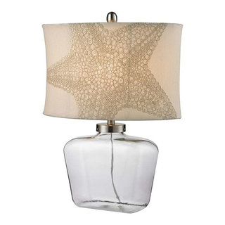Glass Bottle and Starfish Shade Table Lamp - Beach Style - Table Lamps ...