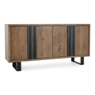 Danica 94" Industrial Reclaimed Oak Wood Sideboard - Industrial ...