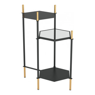 Moderna 3 Level Black and Gold Accent Side Table - Contemporary - Side ...