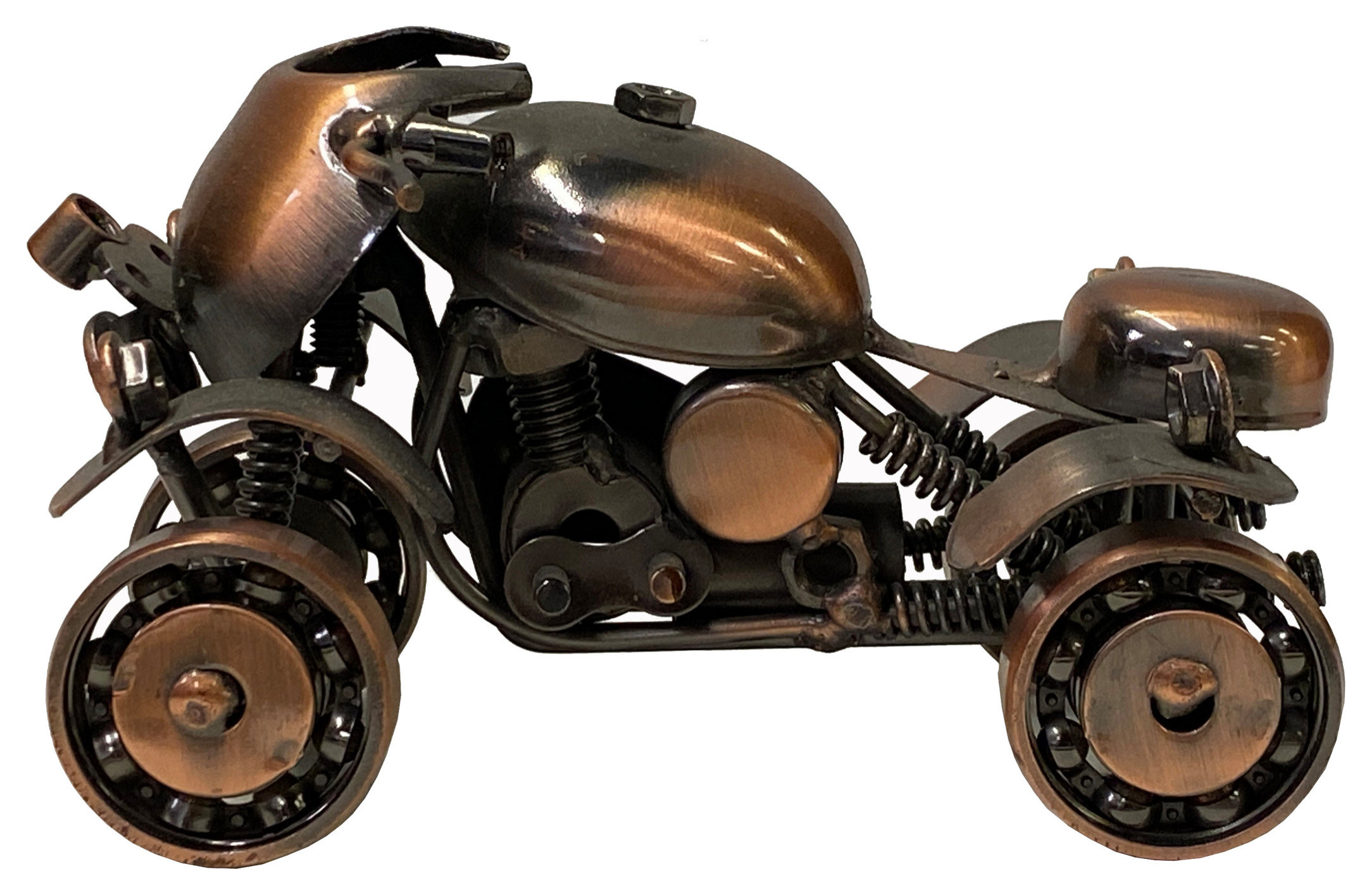 Copper Bronze Color Metal Mechanic Motorcycle Display Art Figure ...