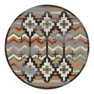 Shake Your Shawl, Green, 8' Round, 8' Round - Contemporary - Area Rugs ...