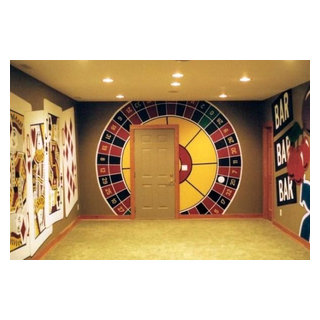 Casino Themed Murals-Art, hand-painted throughout a Game Room in a ...